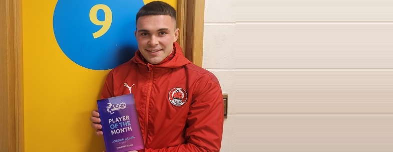 Jordan is cinch League 1 Player of the Month - Clyde F.C.